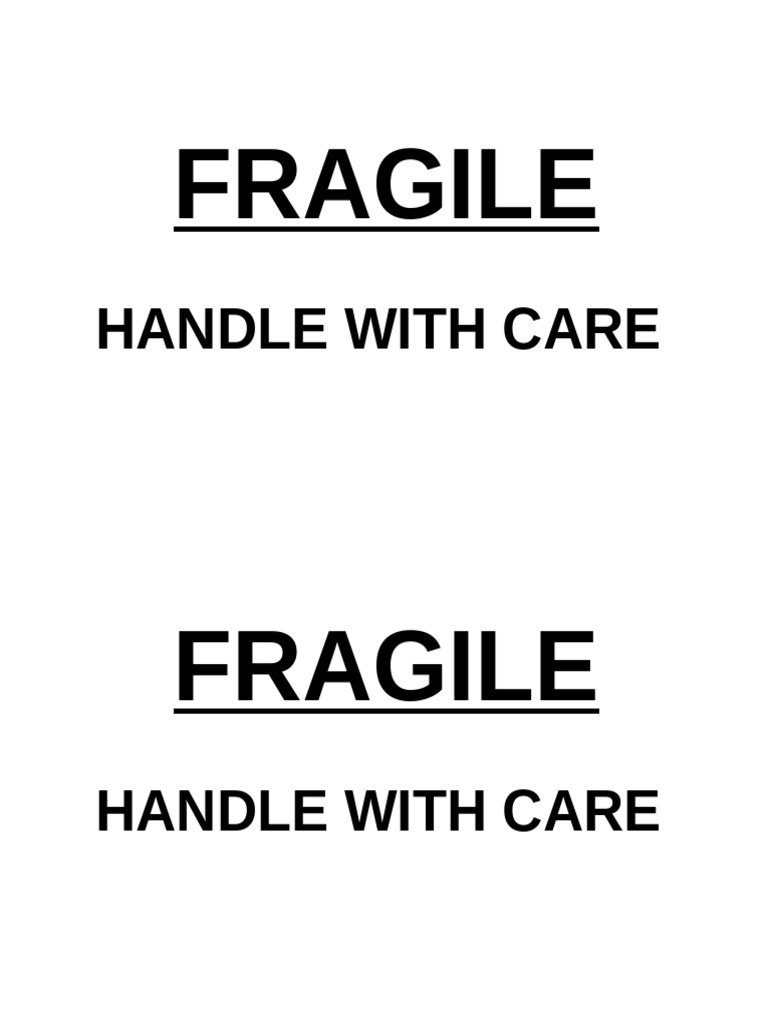 Fragile Handle With Care Labels | PDF