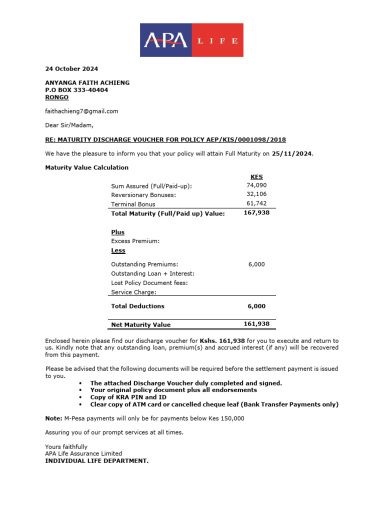 .trashed-1733804468-ANYANGA FAITH ACHIENG | PDF | Life Insurance | Cheque