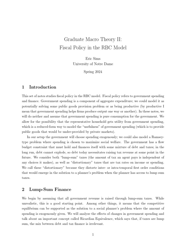 Notes Fiscal Policy 2024 | PDF | Consumption (Economics) | Labour Economics