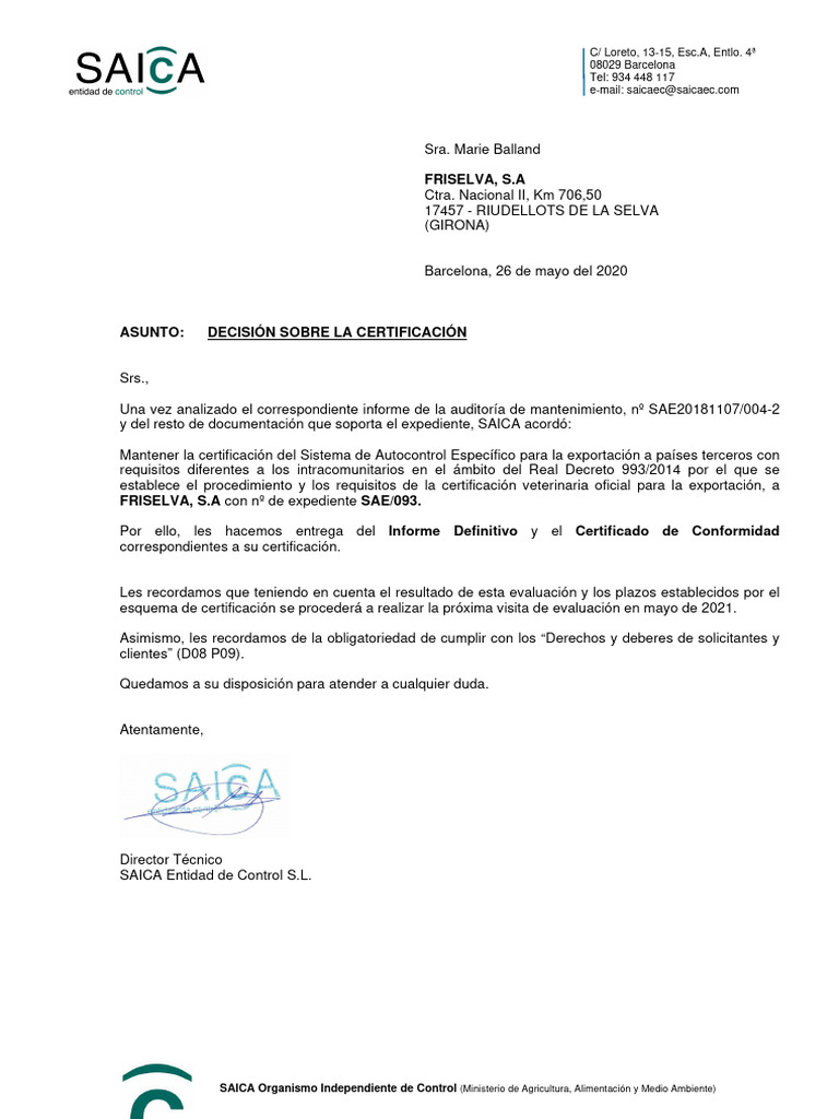 Certificado SAE | PDF