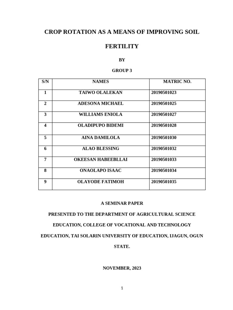 crop Rotation | PDF | Soil | Crop Rotation