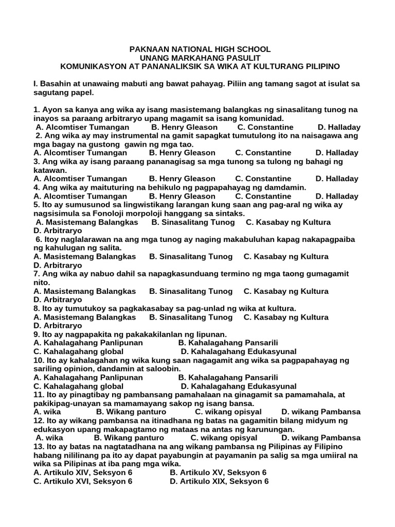 Filipino Midterm | PDF