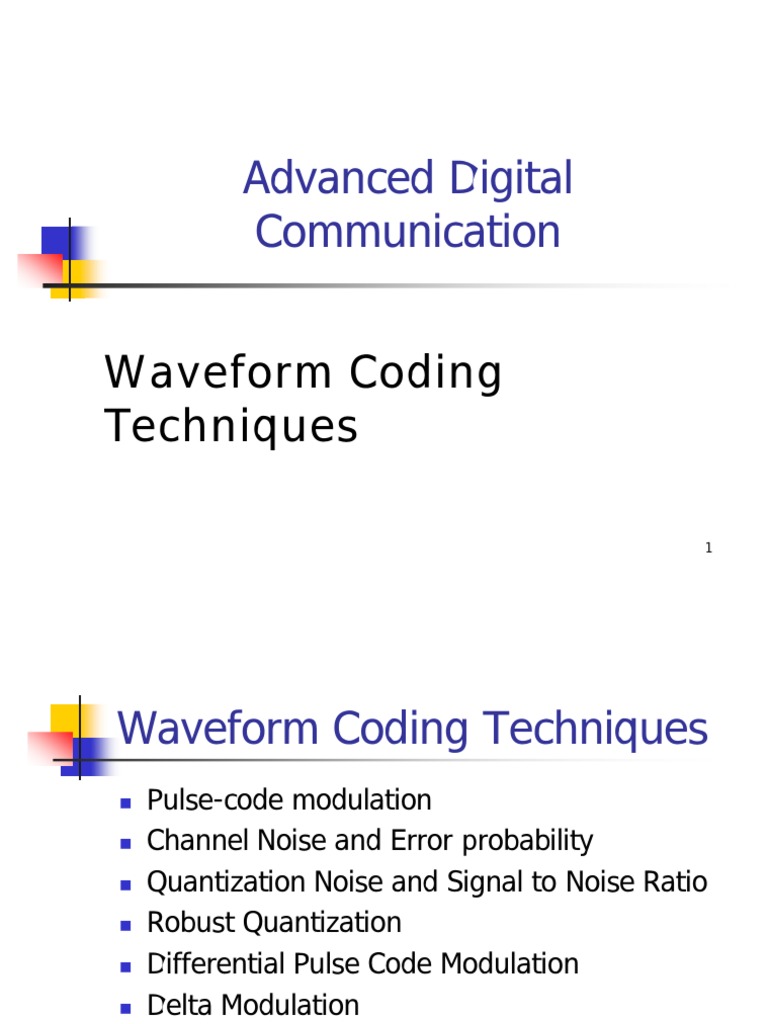 Waveform Coding Techniques | PDF | Sampling (Signal Processing) | Data Transmission
