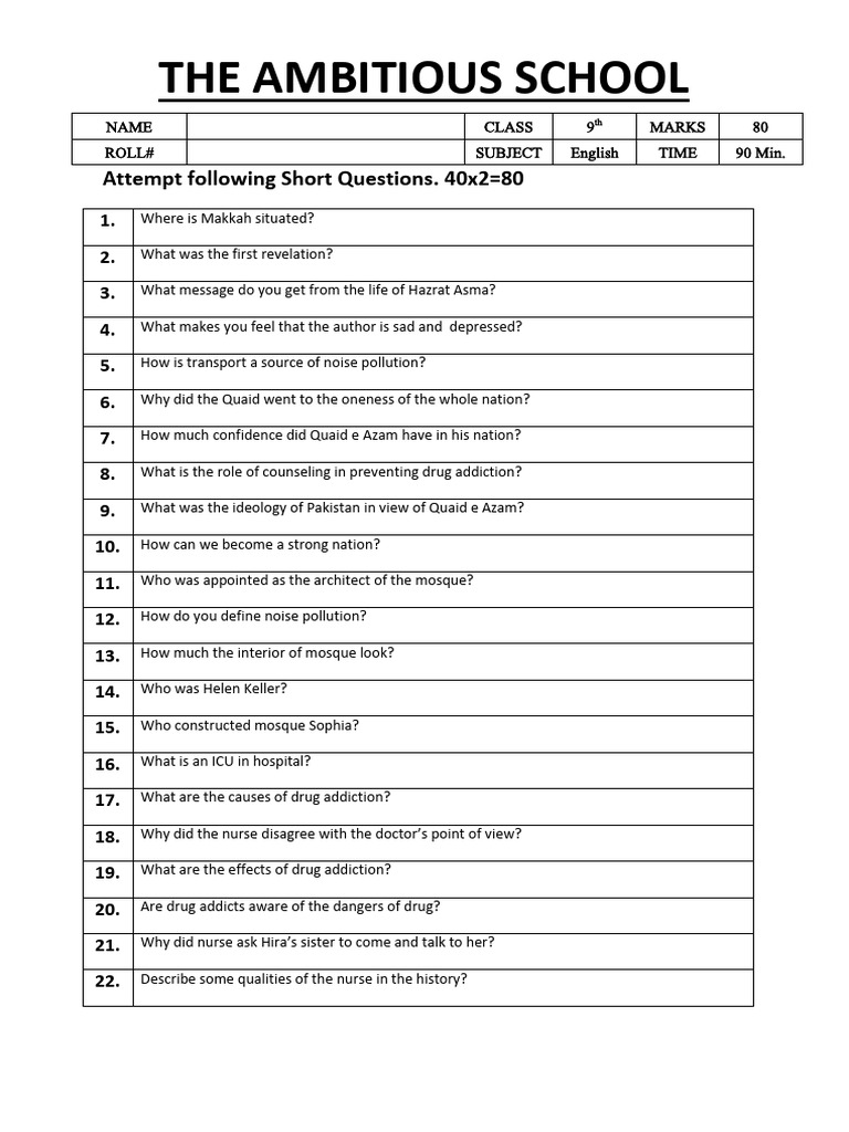 9th English | PDF
