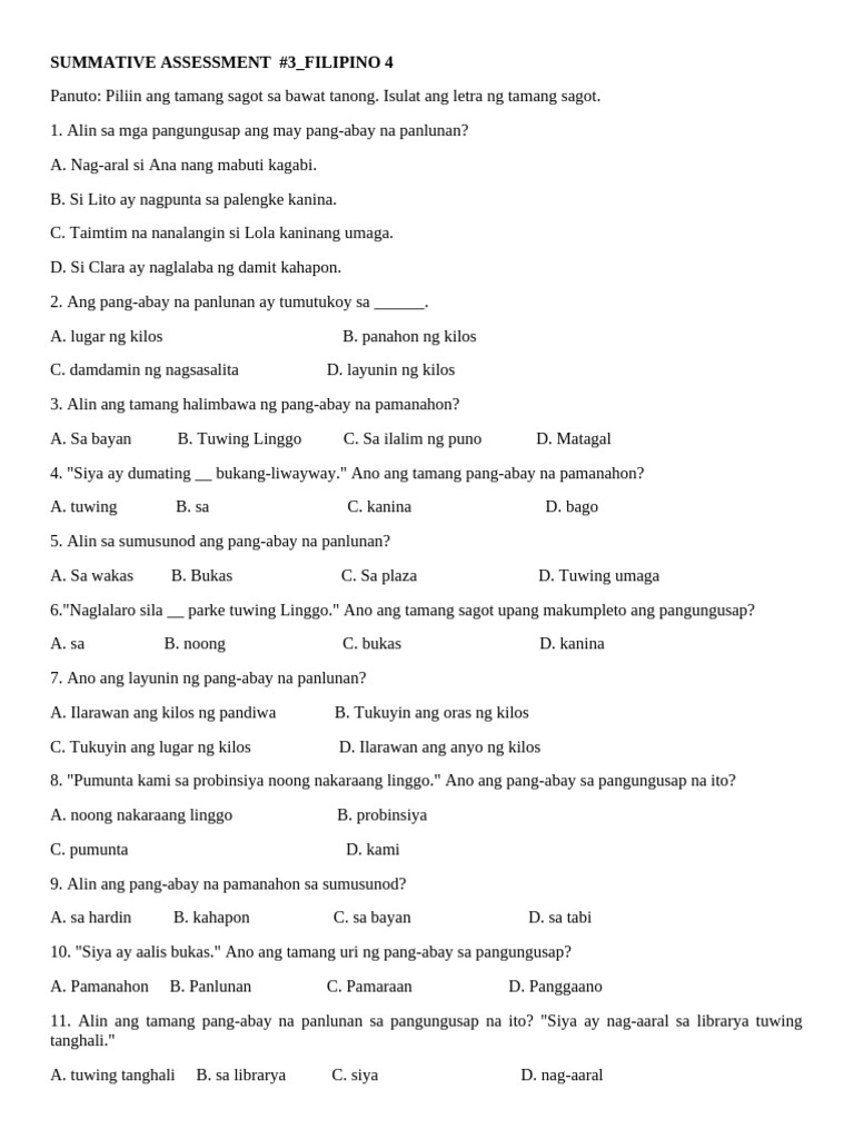 Sa3 Filipino-4 SBC | PDF