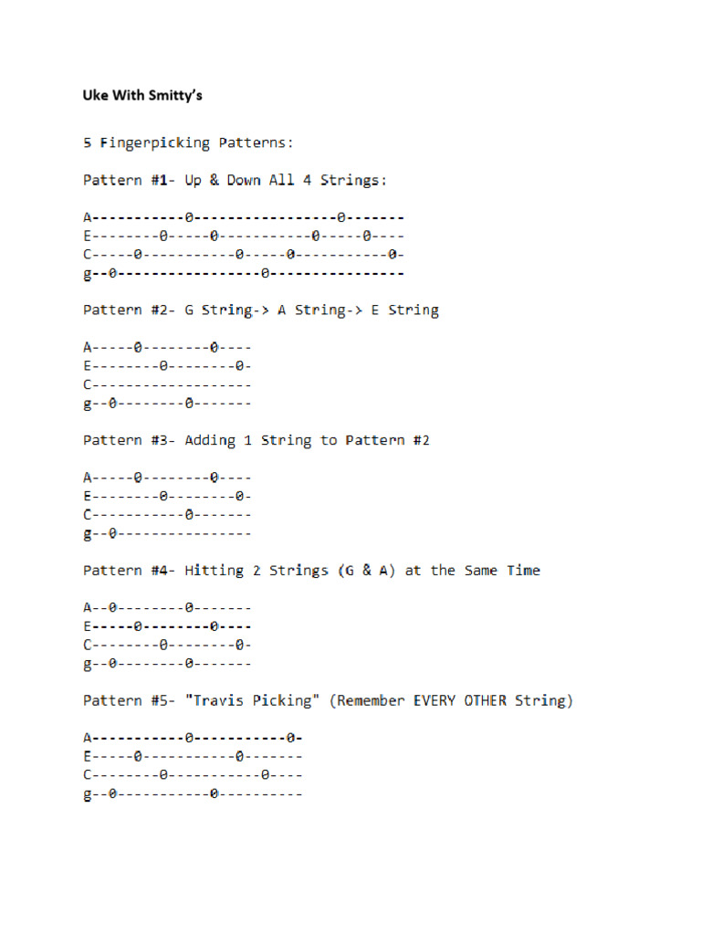 5 Fingerpicking Patterns | PDF