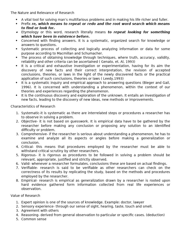 Understanding the Nature of Research | PDF | Knowledge | Theory