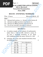 BCS-040 Dec 24 | PDF | Analysis Of Variance | Data Analysis