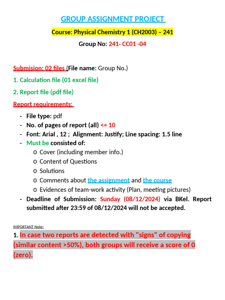 241-Assignment-Group CC01-04 | PDF | Physical Chemistry | Applied And Interdisciplinary Physics