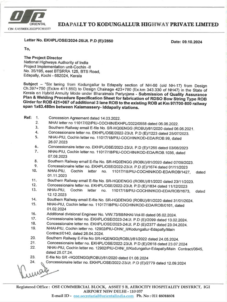 2850 - EKHPL - To - IE - Reg. Quality Assurance Plan and Welding ...
