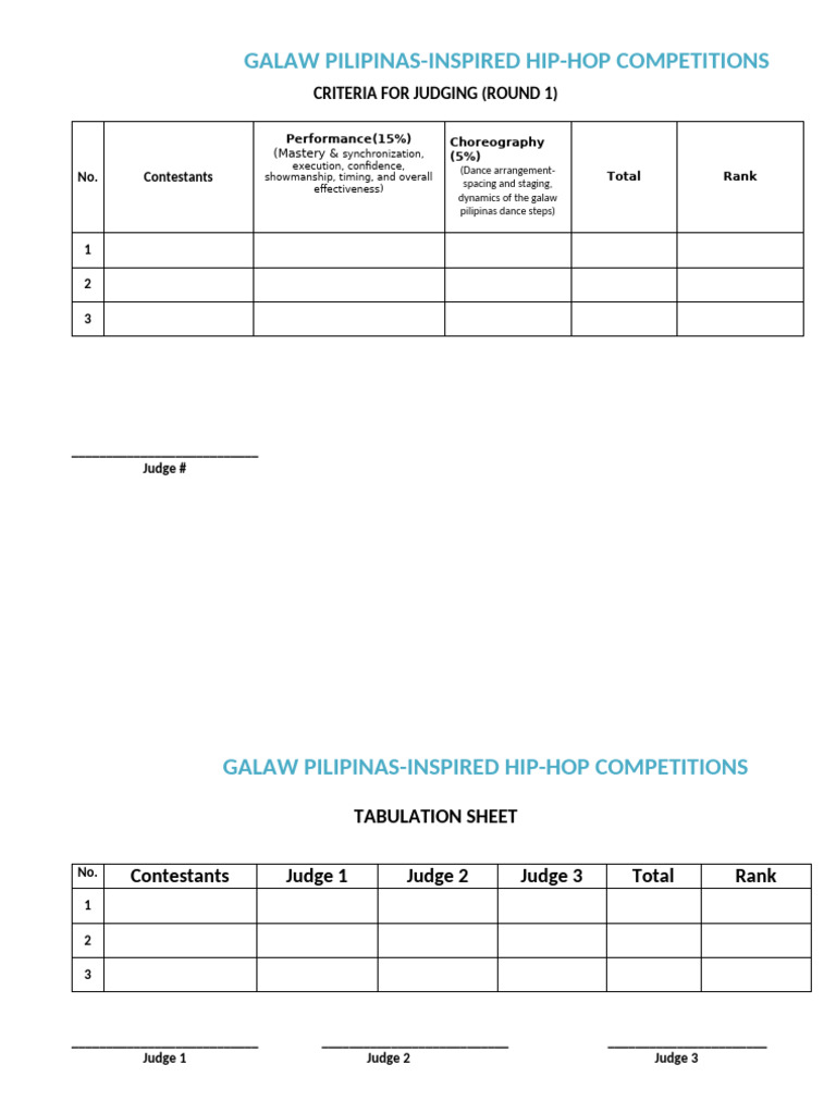 Criteria For Judging Dance Contest | PDF | Choreography | Dances Criteria For Judging Dance Contest | PDF | Choreography | Dances