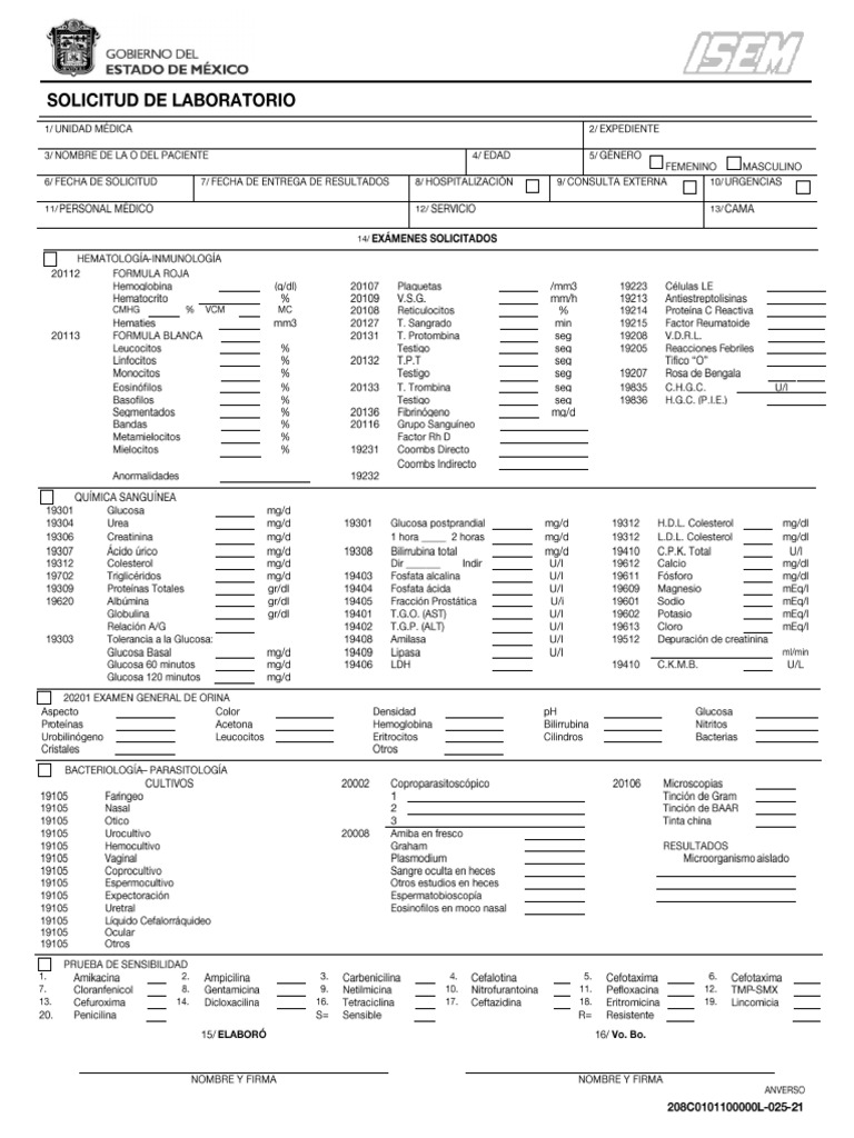 Solicitud de Laboratorio | PDF