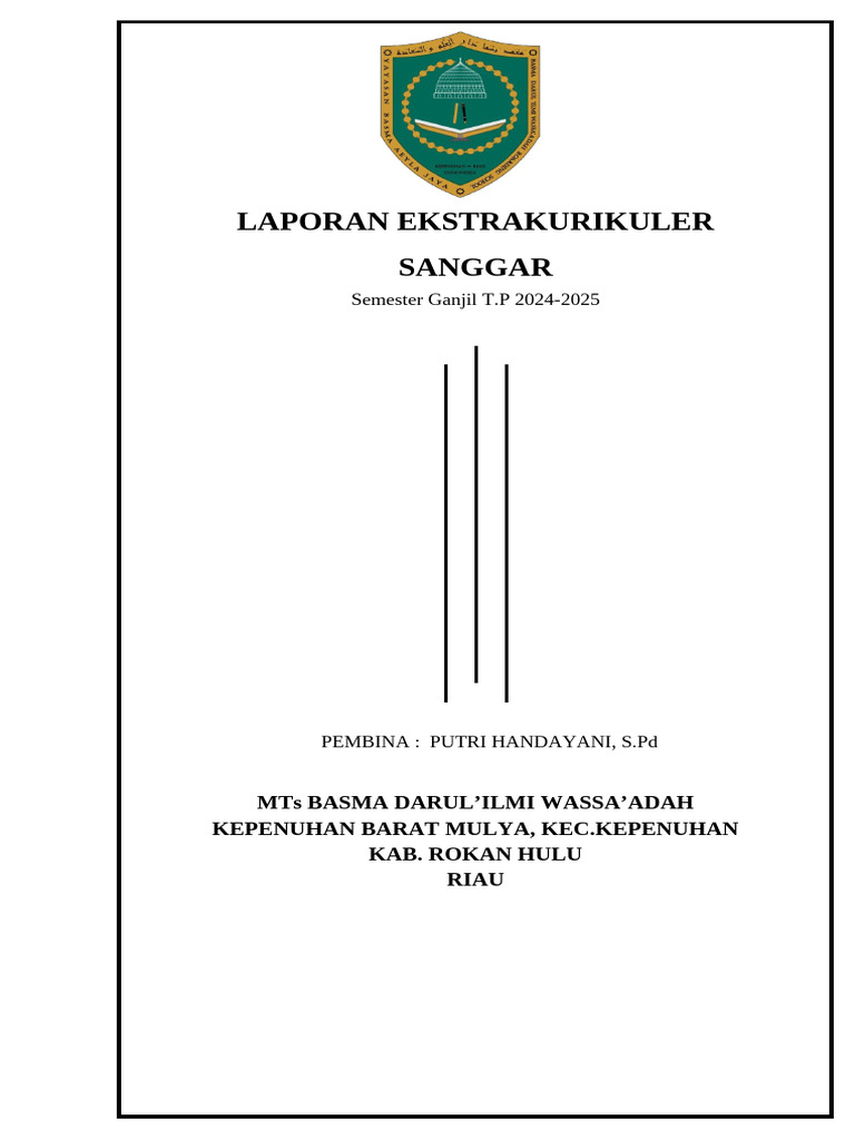 Laporan Ekstrakurikuler Sanggar September 2024 | PDF