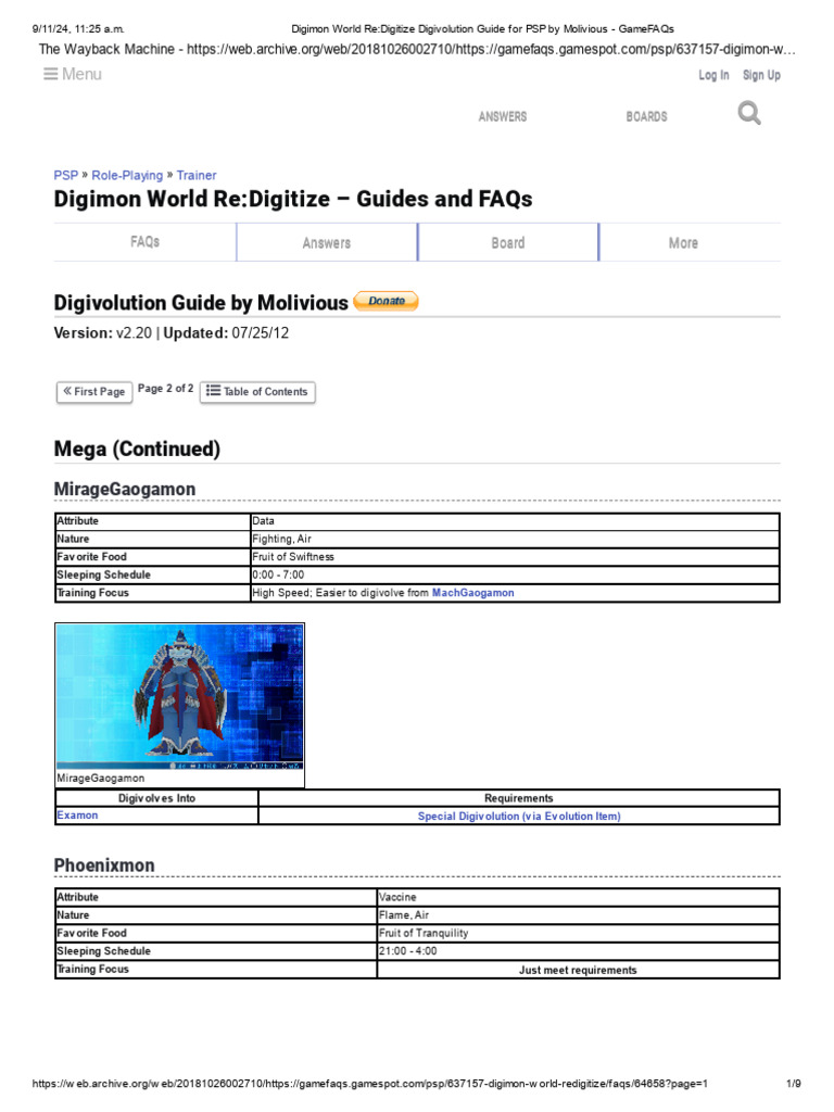 Digimon World Re - Digitize Digivolution Guide For PSP by Molivious ...