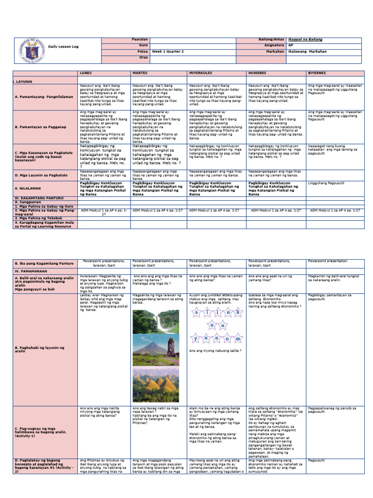 Ap 4 - Q2 - Week 2 | PDF