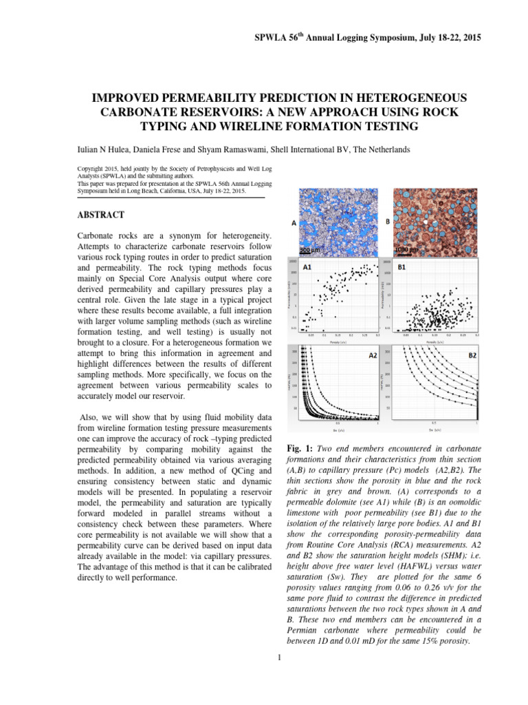 Improved Permeability in Carbonate Reservoir | PDF | Permeability ...