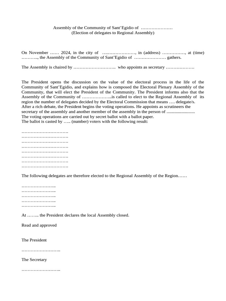Local assembly report-form 2024 | PDF