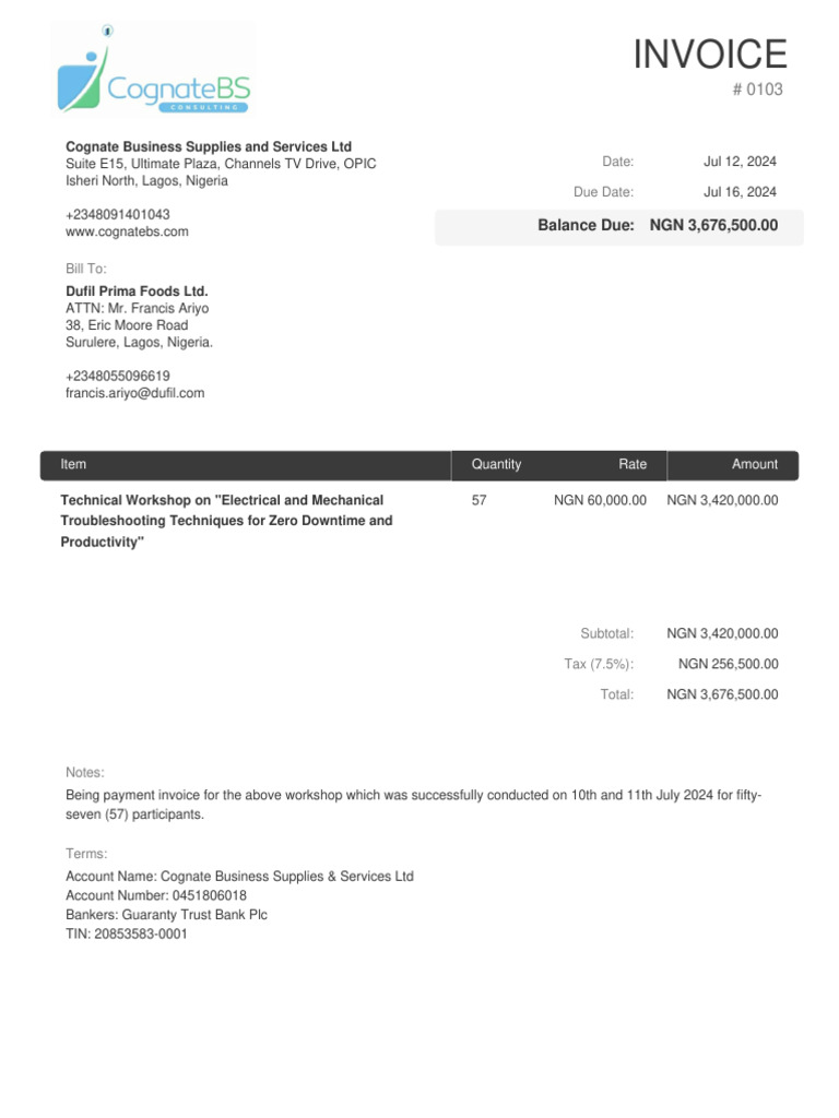 Invoice: Date: Due Date | PDF | Business | Finance & Money Management