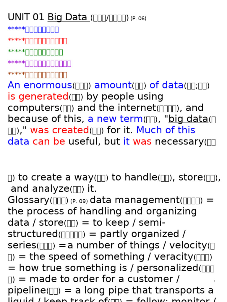 Unit 01 Big Data | PDF | Big Data | Data