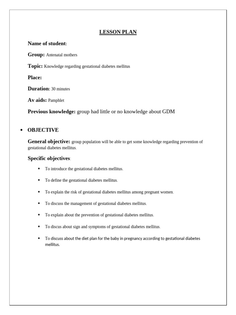 gdm lesson | PDF | Gestational Diabetes | Diabetes