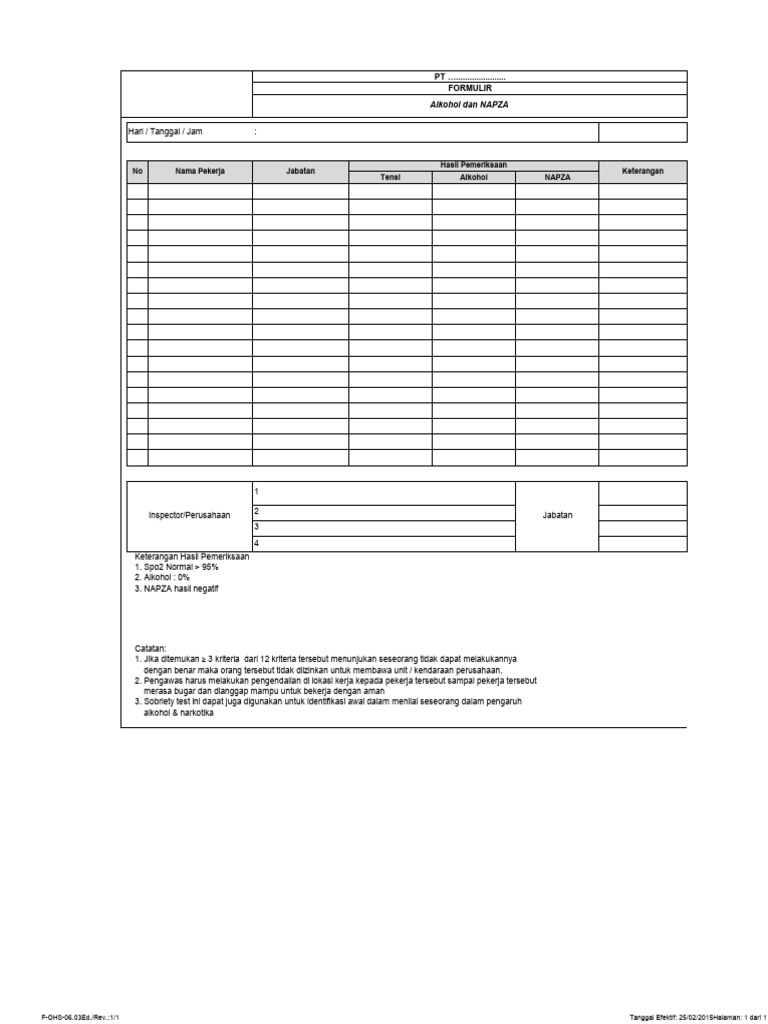 Form Test Fatigue | PDF