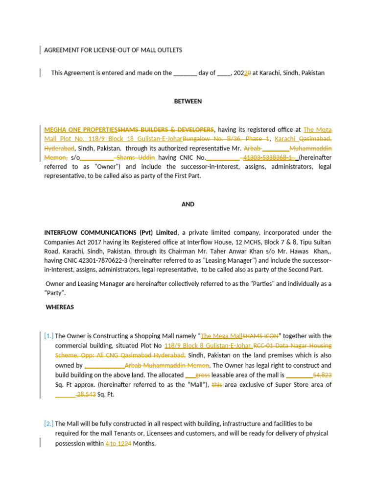 Agreement Edited Shams Icon - Chach Icon | PDF | Indemnity | Lease