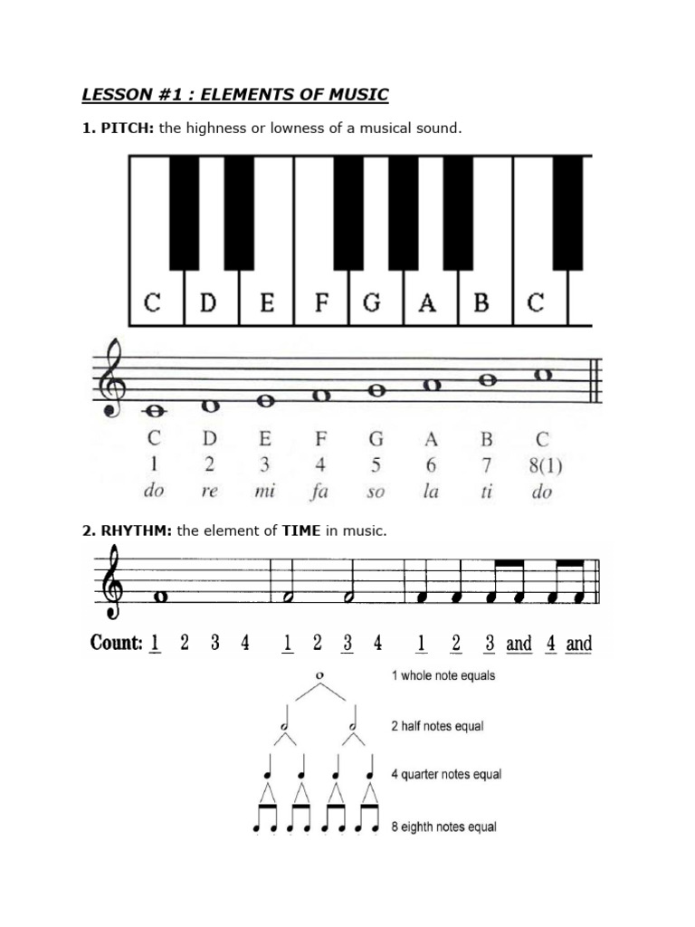 Piano Lesson 1 For Kids | PDF