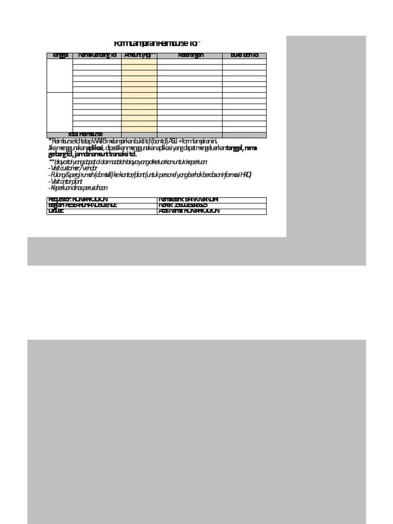 Lampiran Tabel Rekapitulasi Claim Tol | PDF | Bisnis
