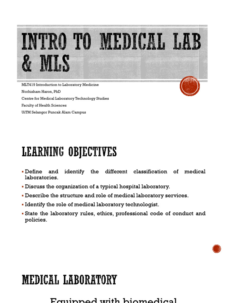 Ch1 - Intro To MLS | PDF | Medical Laboratory | Social Programs