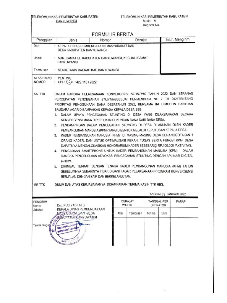 Surat DPM Anggaran KPM | PDF