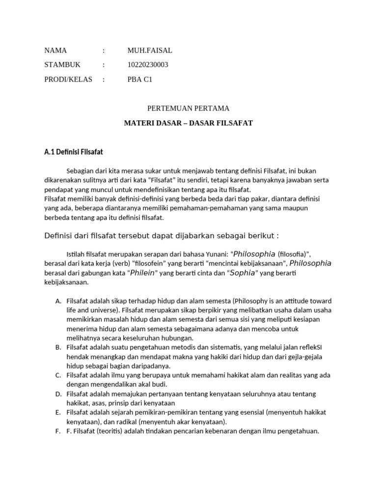 Definisi dan Manfaat Filsafat | PDF