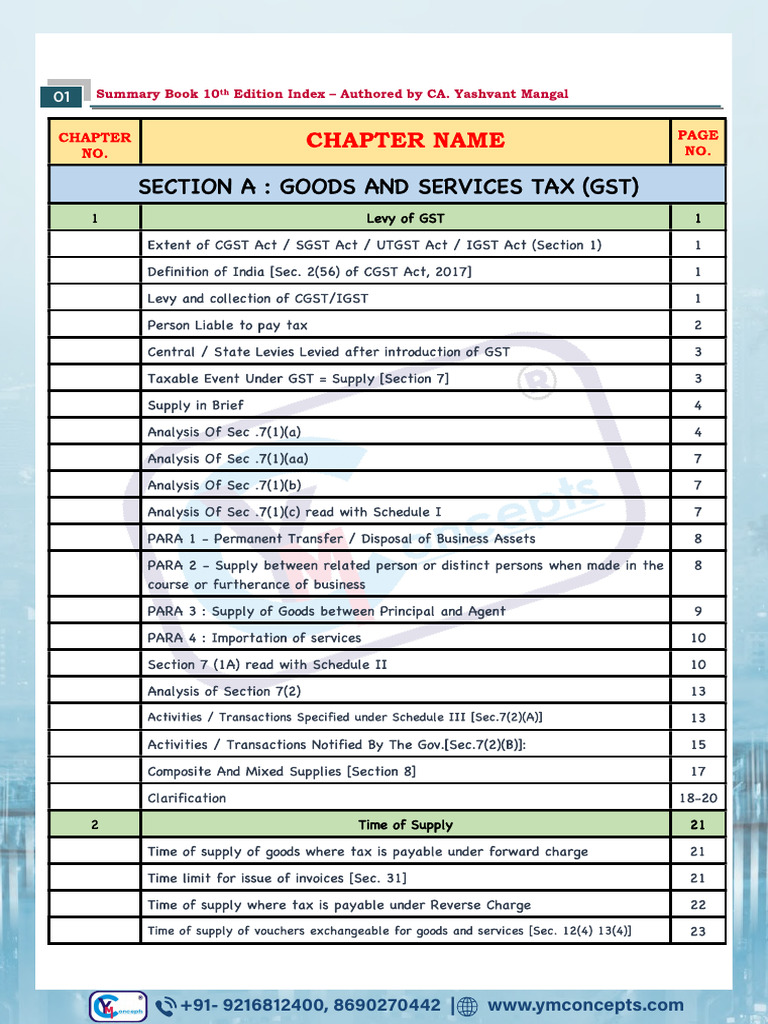 IDT Summary Book 10th Edition Index For IBS Paper by CA. Yashvant ...