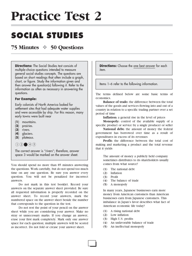 GED-GED Success Practice Test (Social Studies) | PDF | Herbert Hoover ...