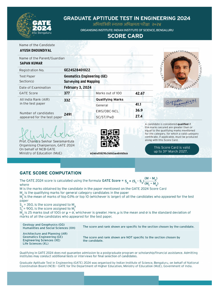 Gate Score Card - Ge | PDF