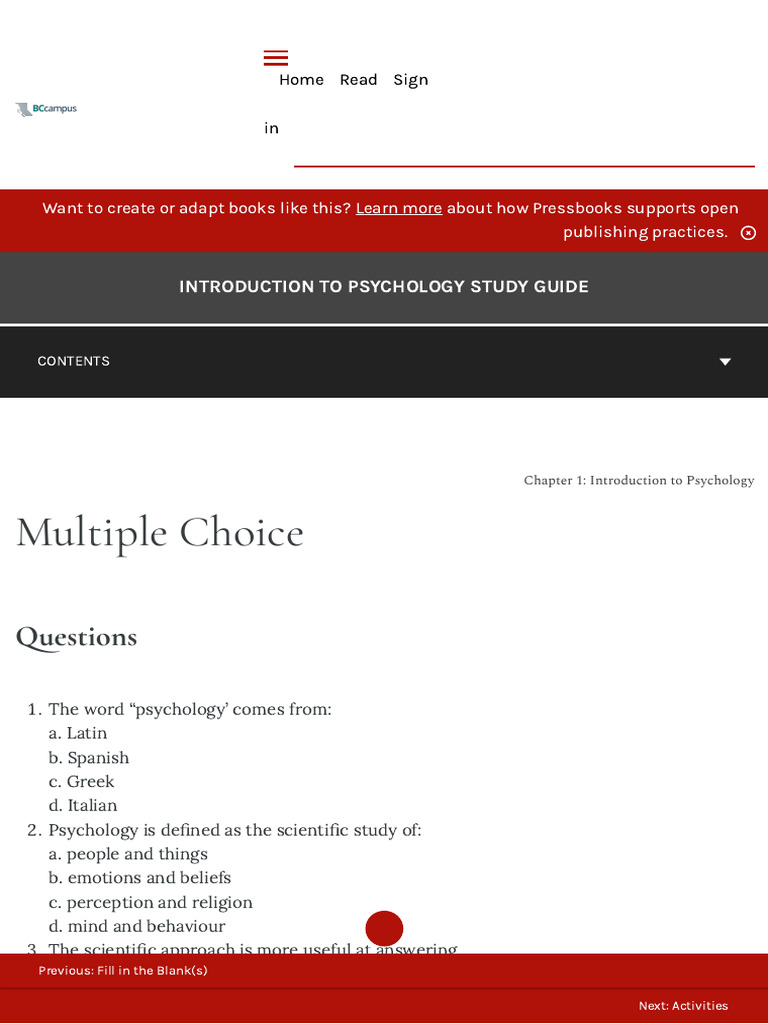 MultipleChoice-IntroductiontoPsychologyStudyGuide 1731311964732 | PDF ...
