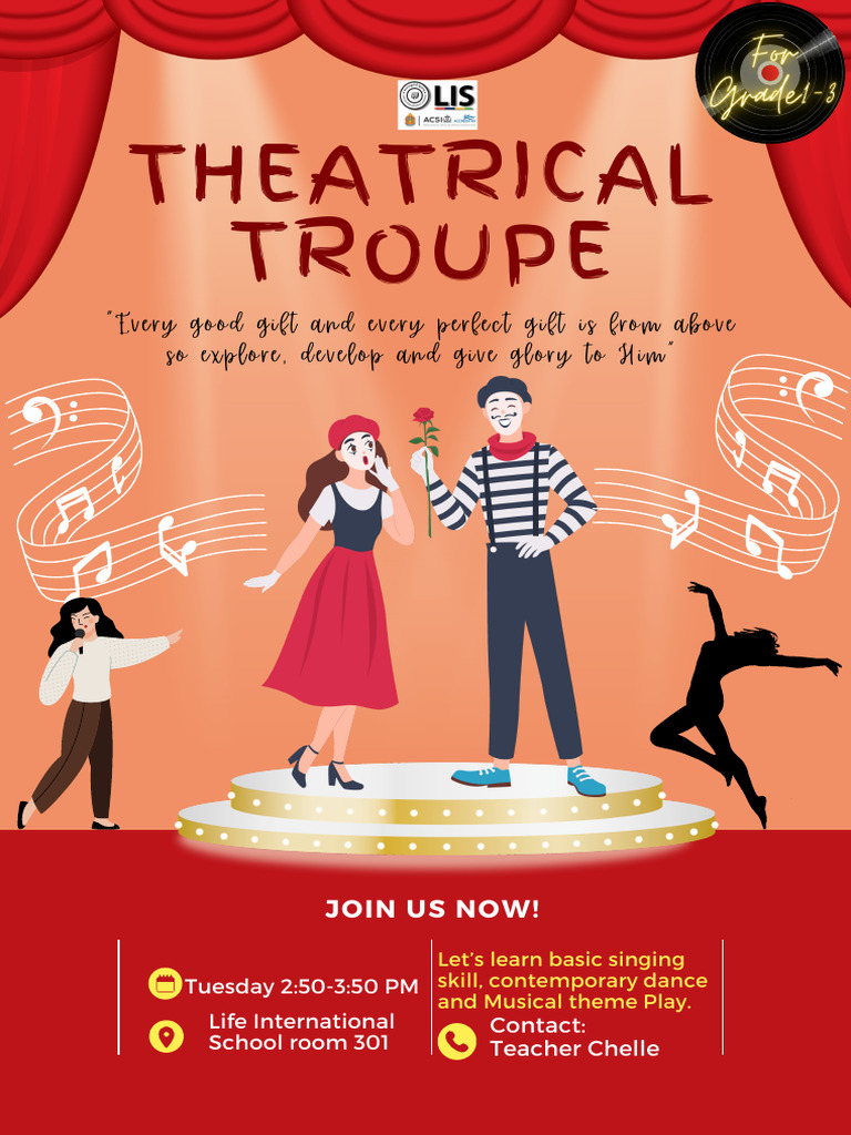 Red and Yellow Illustrative Theater Audition Poster | PDF | Art