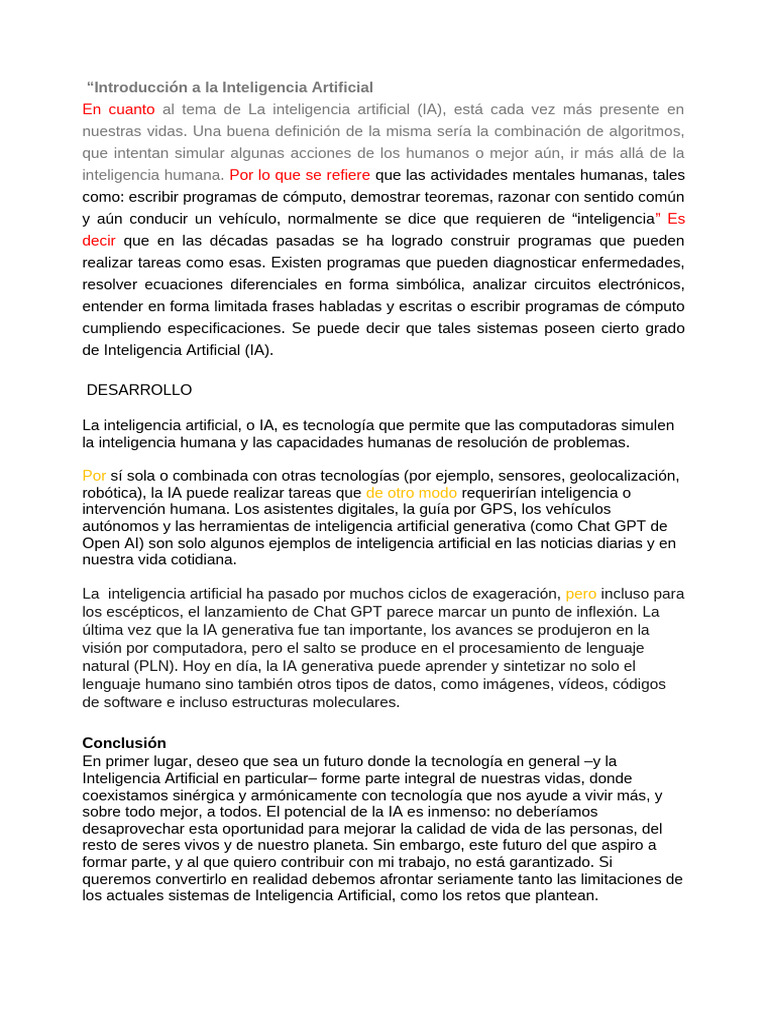 Introducción a la Inteligencia Artificial | PDF | Inteligencia ...