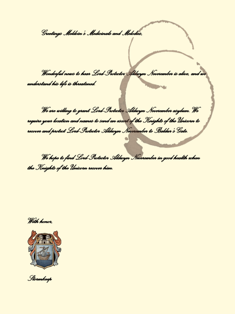 Grand Duke Ravengard's Letter | PDF | Poetry