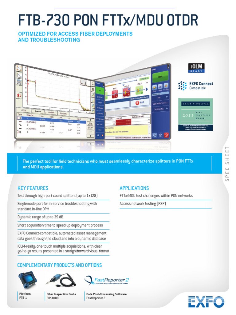 Exfo Ftb-1 Ftb-730 Iolm Specifications Spec Sheet | PDF | Decibel ...