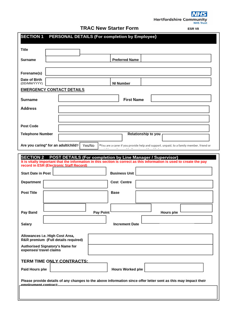 New Starter Form | PDF | Employment | Payroll