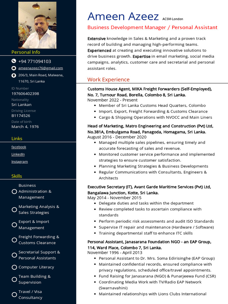Ameen Azeez CV | PDF | Business