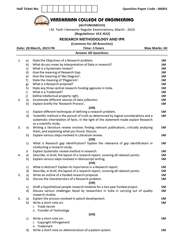 1 Mtech I Sem Regular & Supply March 2023 | PDF | Fracture Mechanics | Orthogonal Frequency ...