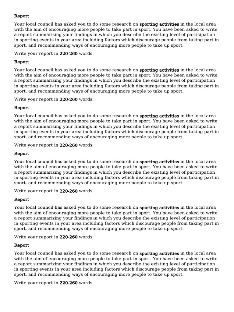 Local Sports Participation Report | PDF