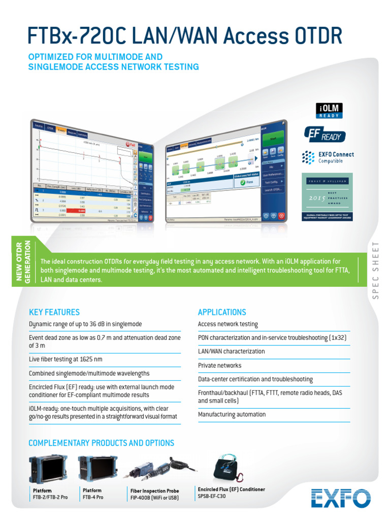 EXFO FTBx-720C OTDR Features Overview | PDF | Fiber Optic Communication ...