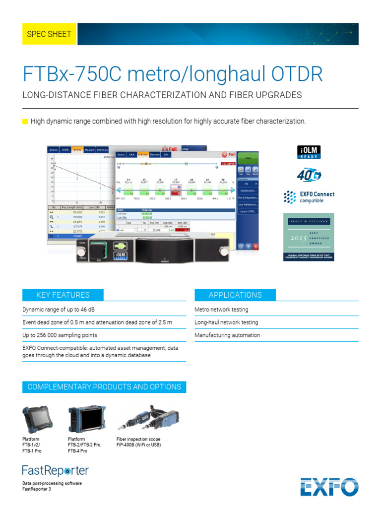 Exfo Spec-Sheet Ftbx-750c v7 en | PDF | Optical Fiber | Fiber Optic ...