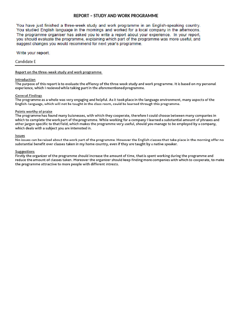 Report-Study and Work-Candidatee | PDF