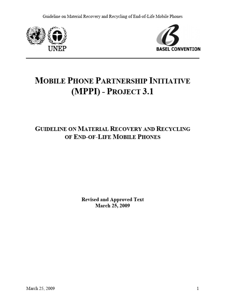Guideline On Material Recovery and Recycling of End of Life Mobile Phones | PDF | Recycling ...