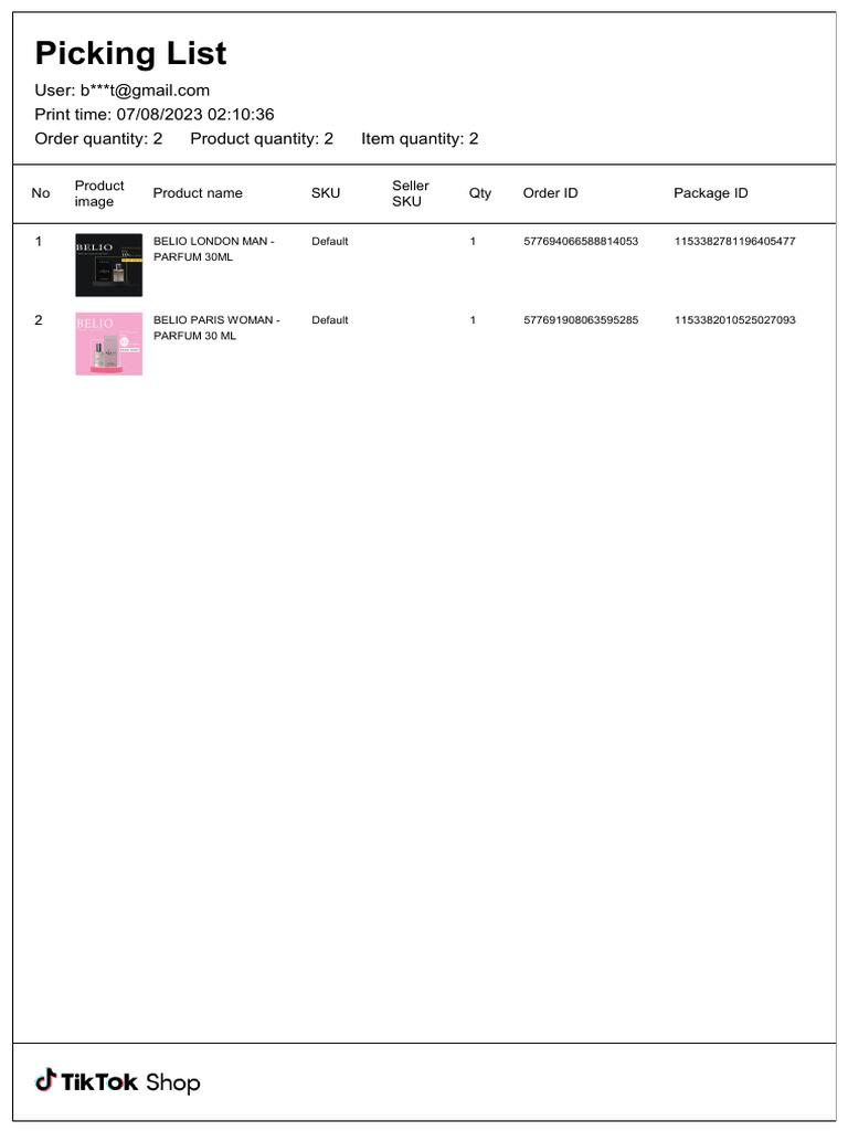 08-07 - 09-10-36 - Picking List | PDF