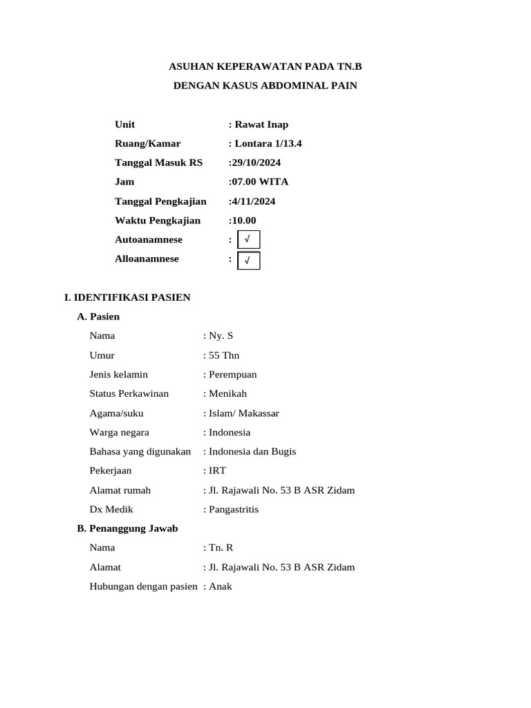 Askep Abdominal Pain (Tuli) | PDF | Pengembangan Diri | Sains & Matematika