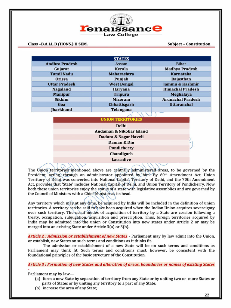 Constitution II Notes | PDF